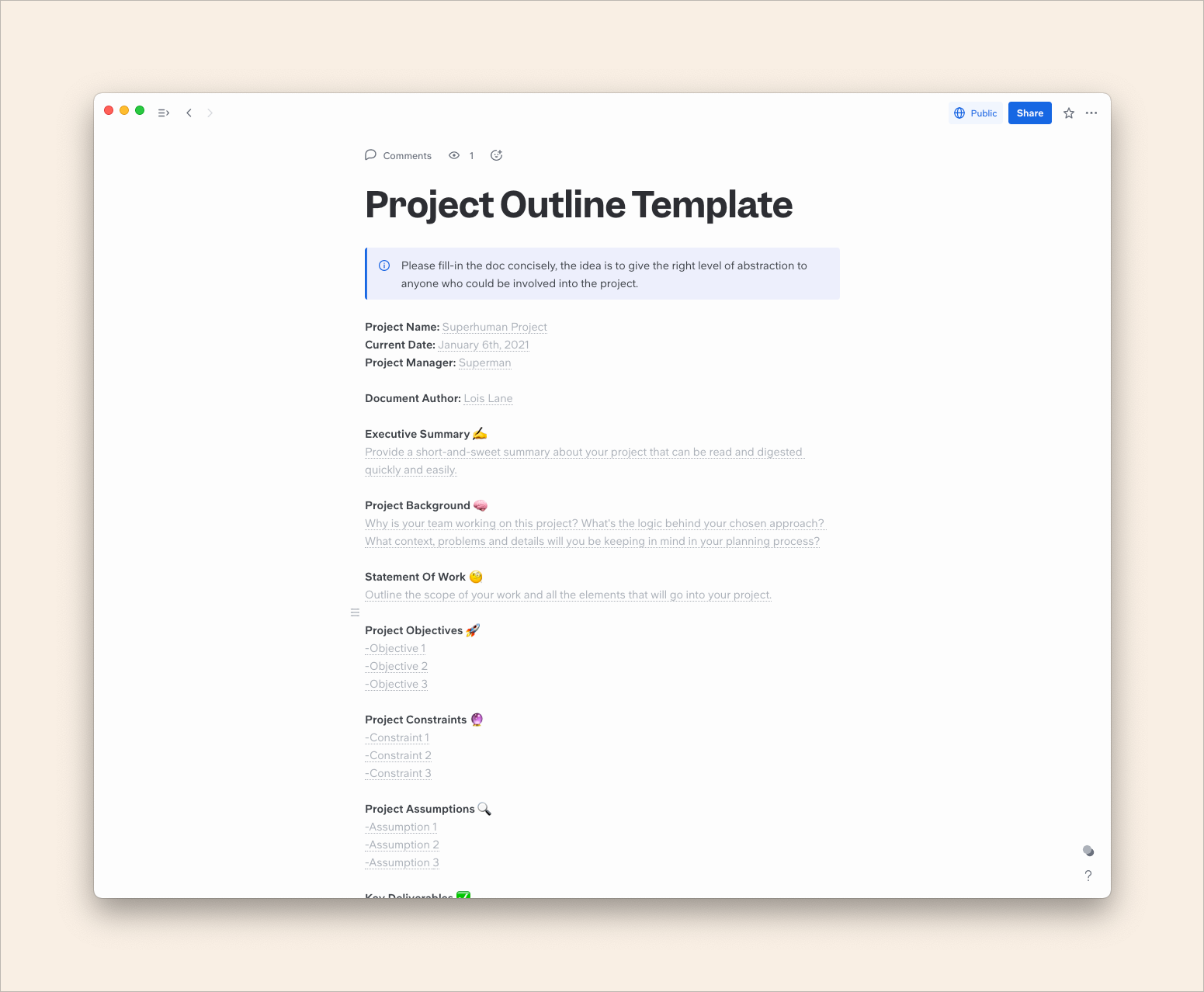 Write The Perfect Project Outline Templates Examples